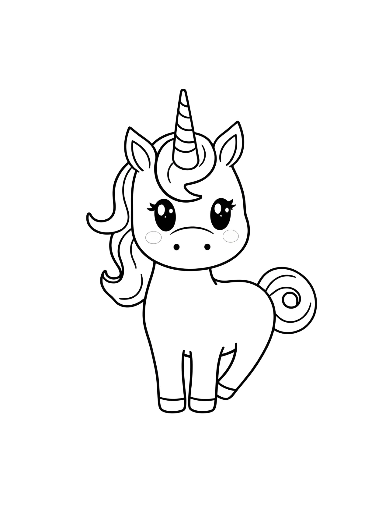Easy Emoji Unicorn Coloring Page